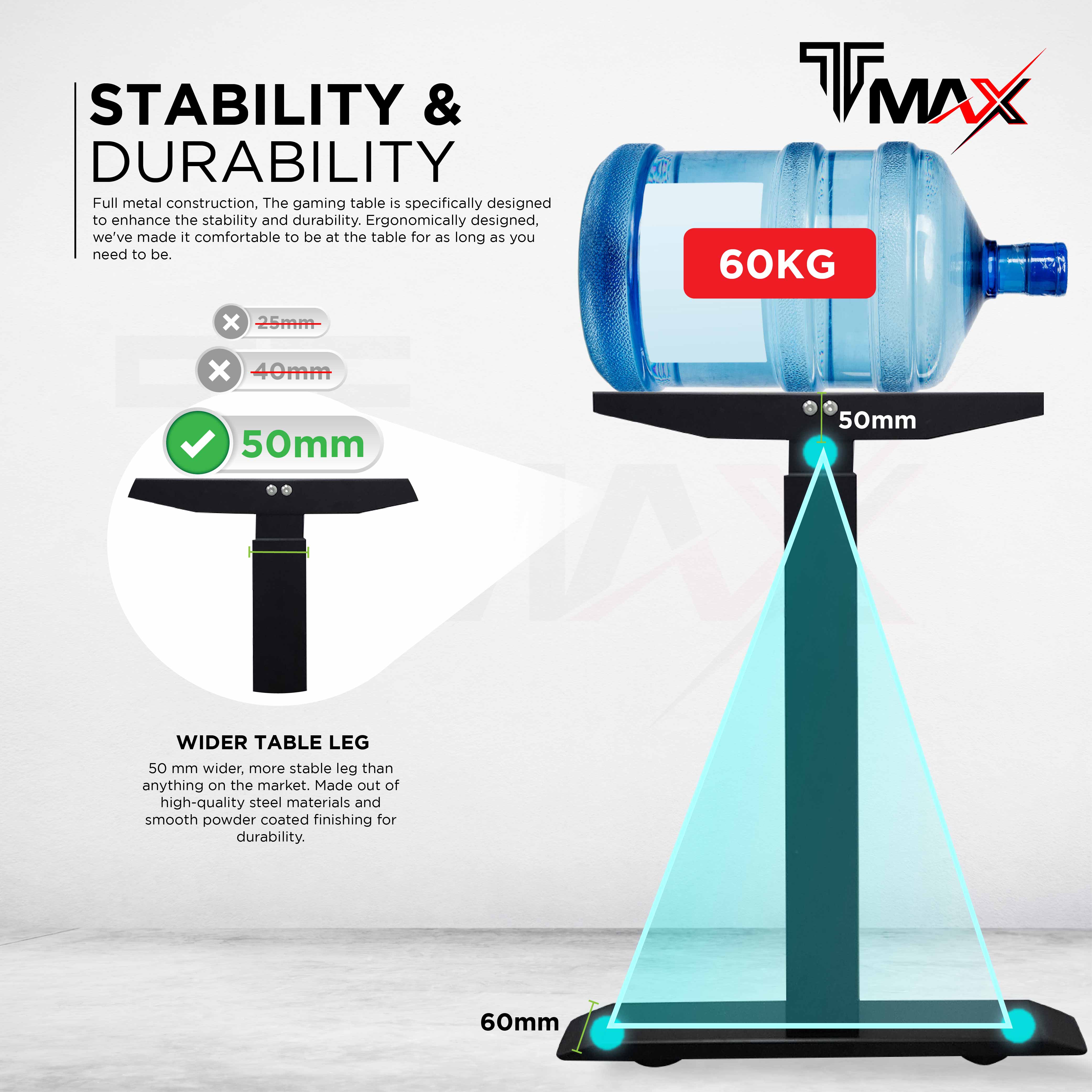 TMAX L120cm I-shape Motorized Standing Desk Smart Height Adjustable ...