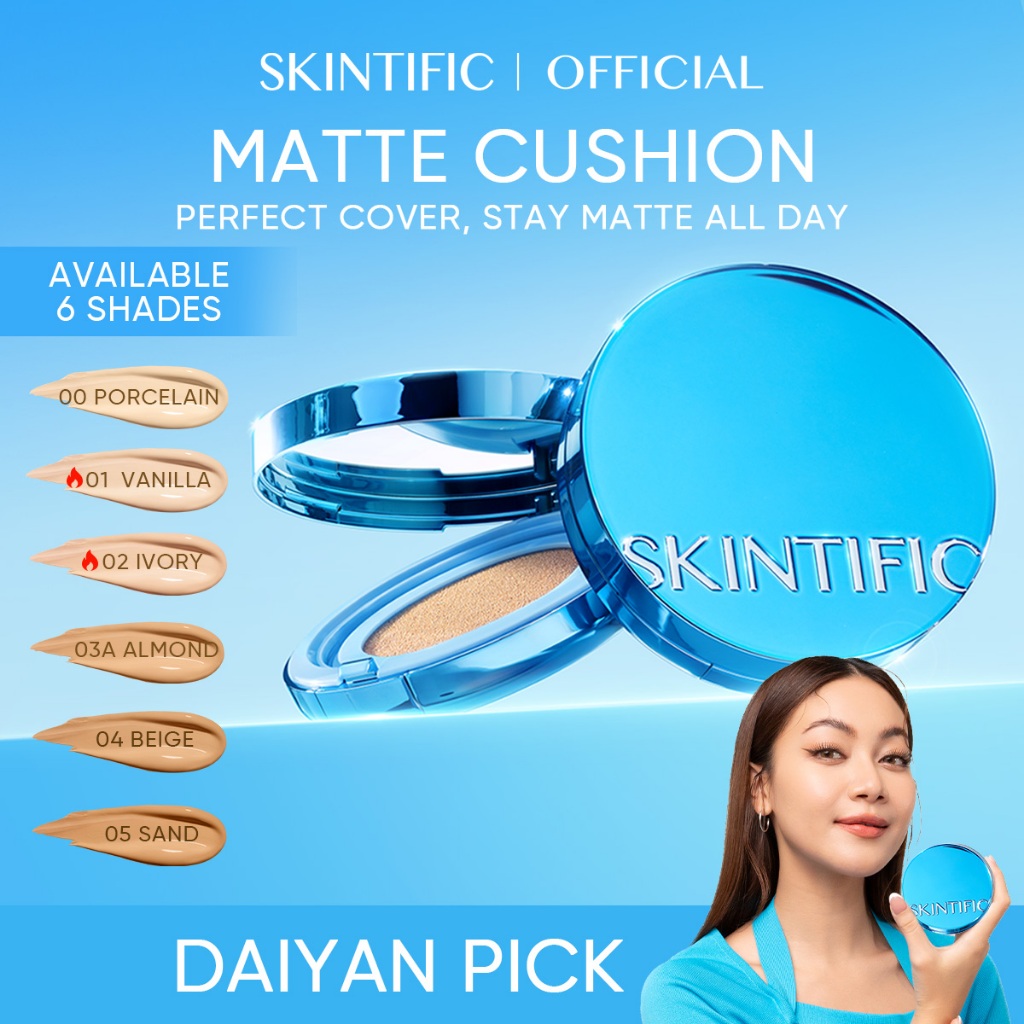 [Refill] SKINTIFIC Matte Cushion Foundation&High Coverage Poreless Gold ...