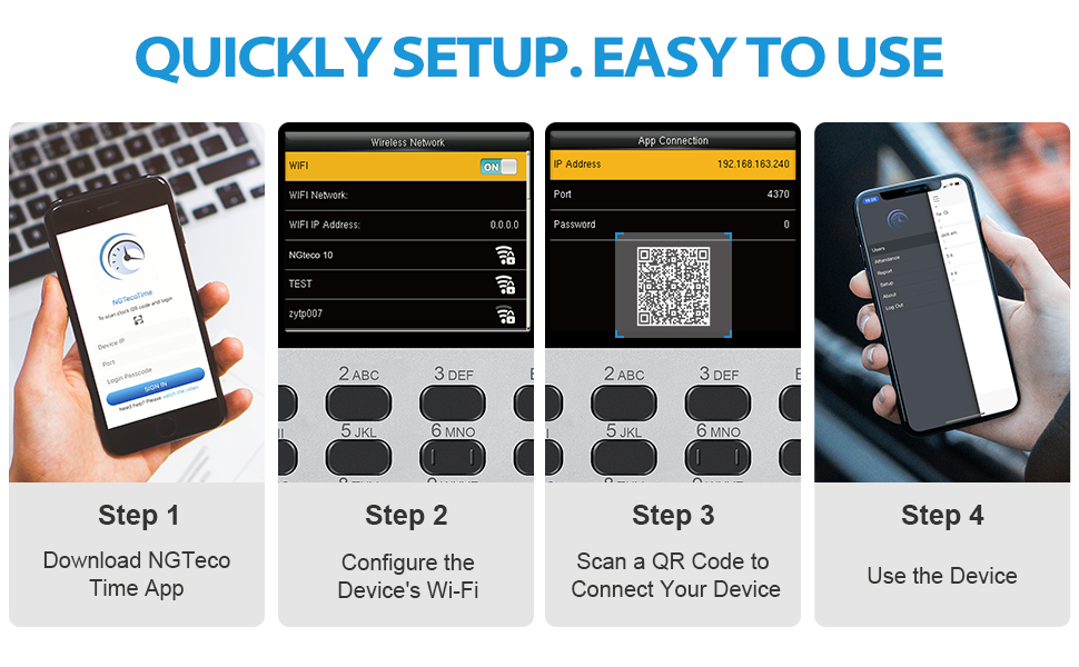 NGTeco K4 Attendance Machine Biometrics Fingerprint Time Absence ...