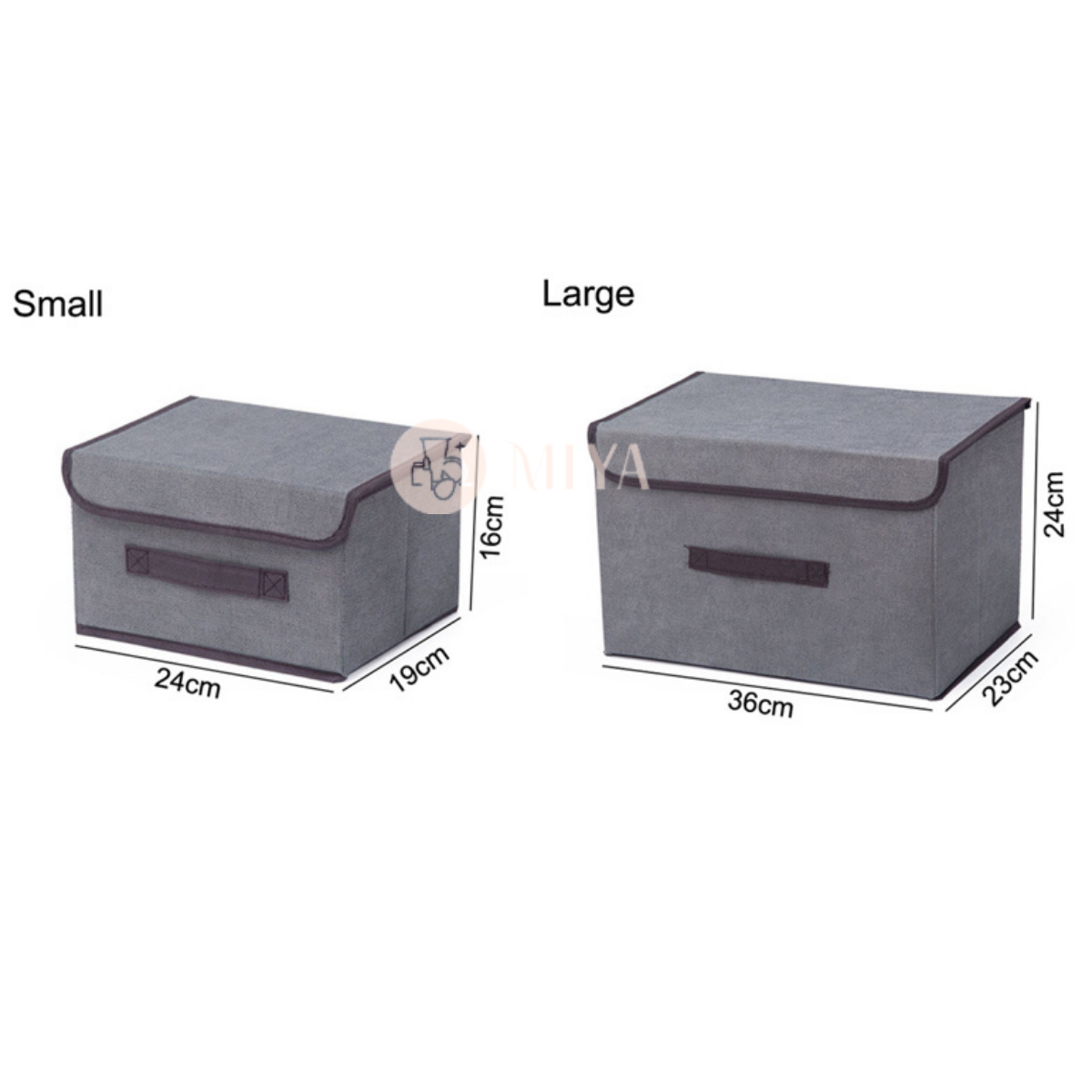 Fabric Foldable Storage Box With Handle Clothes Organizer With Lid ...
