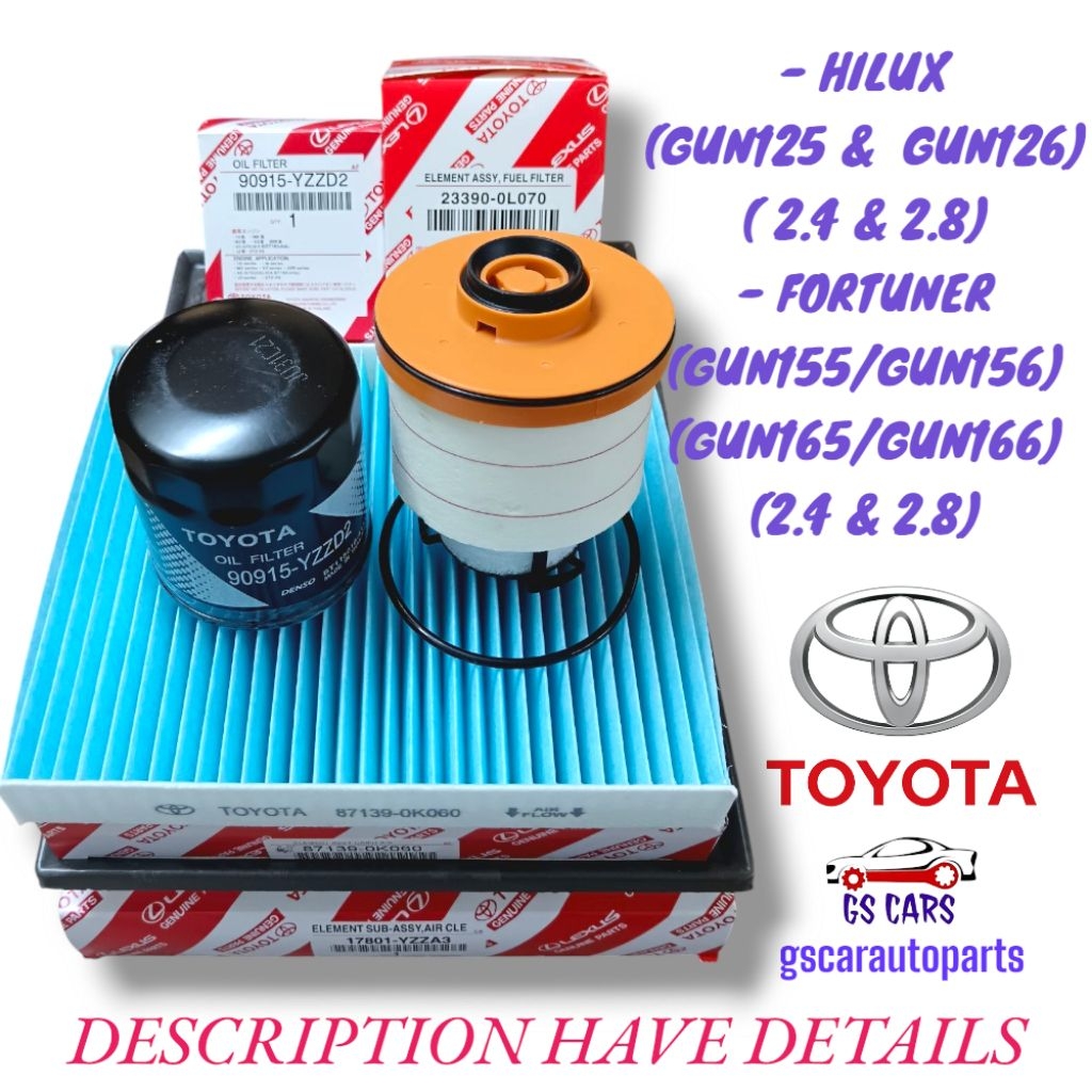 Toyota Hilux revo gun125 gun126/fortunner 2.4 2.8 air filter 17801 ...