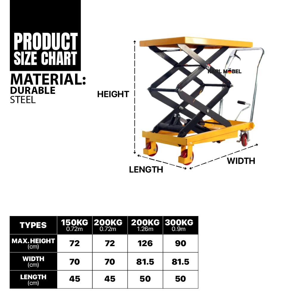 Hydraulic Trolley Heavy Duty Lifting Trolley Table Truck Troli Angkat ...