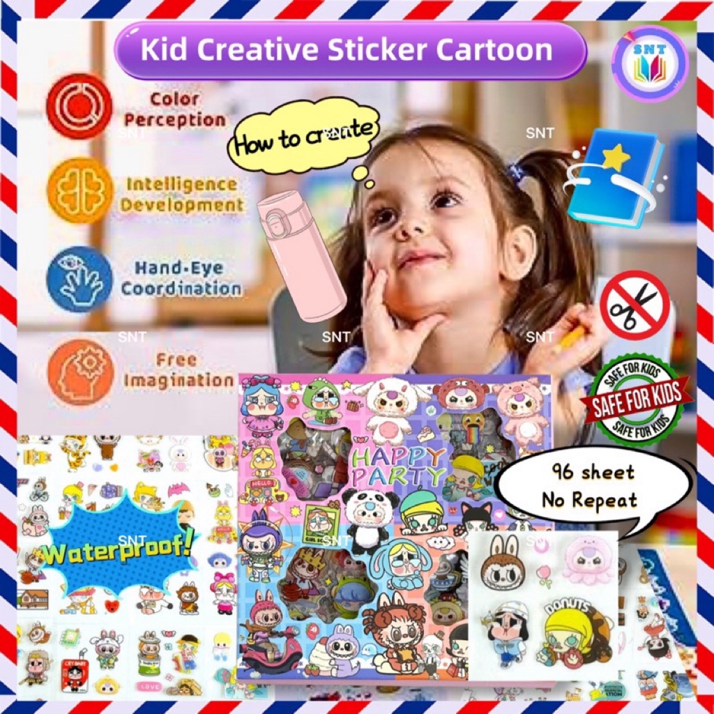 SNT (XQB) DIY Sticker Popmart Crybaby Labubu Sanrio Kuromi For Girls ...