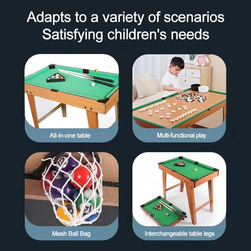 【Ready stock】Mini Billiard Table for Kids Wooden With Tall Feet Pool ...