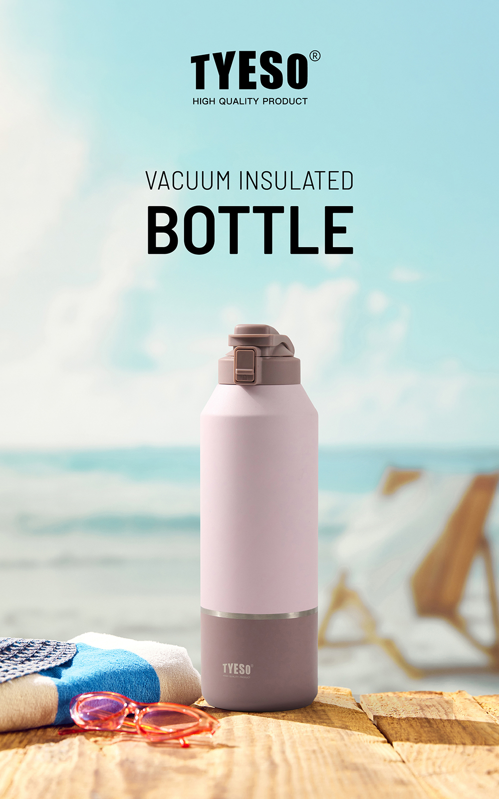 TYESO Vacuum Insulated Large Thermos Tumbler 1200/1500/2000ml Double ...