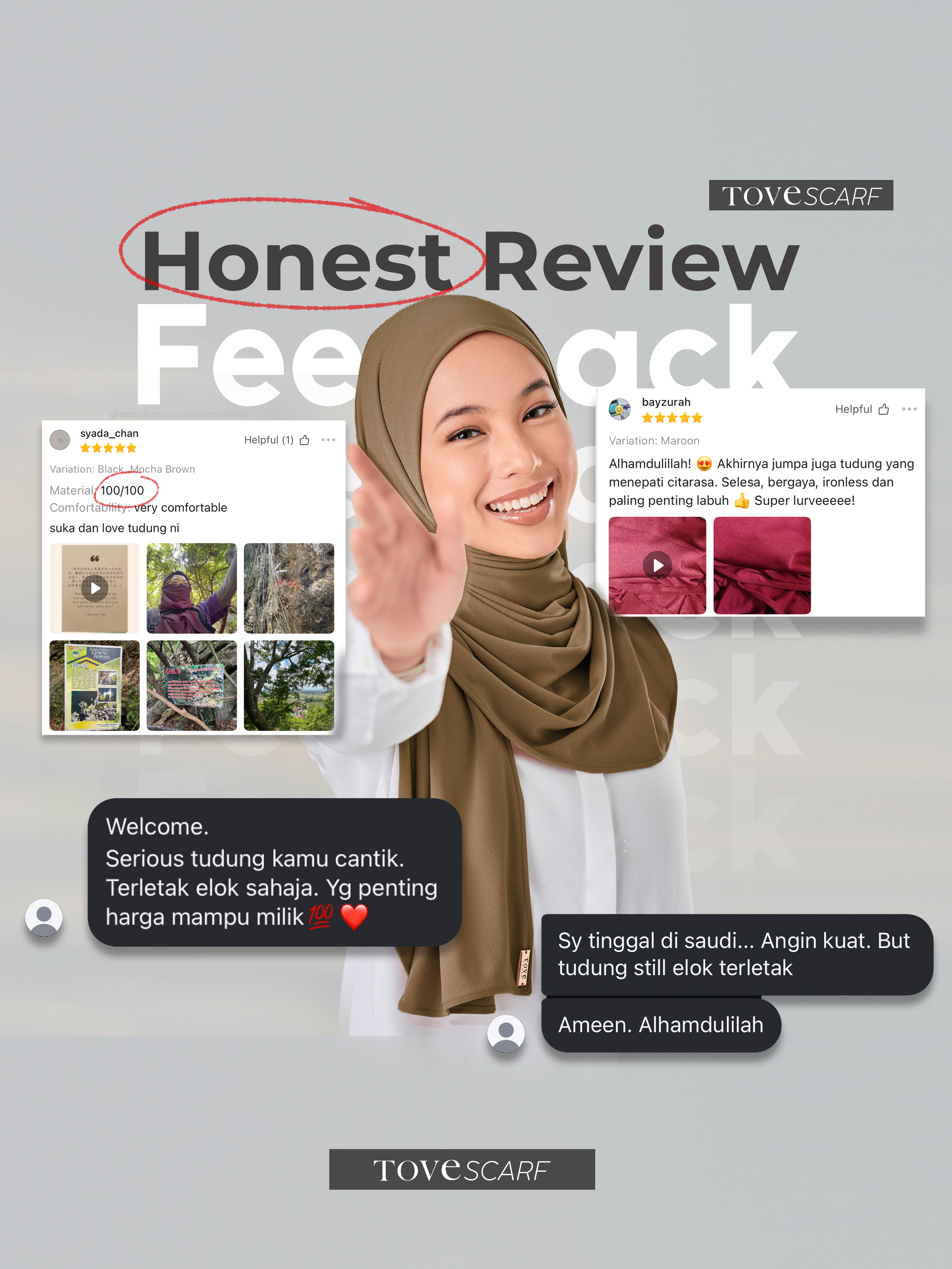 TOVESCARF | ELSIE INSTANT | INSTANT SHAWL | IRONLESS | TUDUNG SARUNG ...