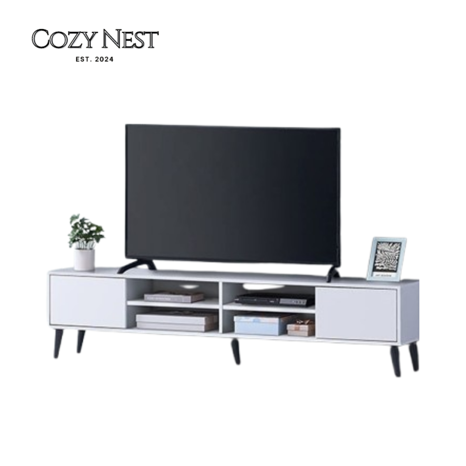 COZY NEST 4ft(120cm) /6ft(1800cm )TV Cabinet Color / TV Console : White ...