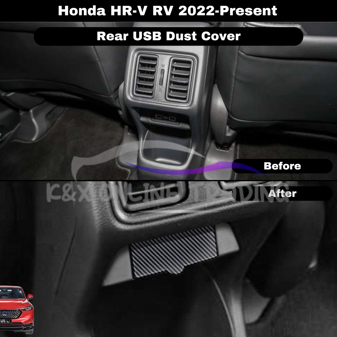 Honda HRV HR-V RV 2022-2025+ Carbon Trim&Matte Black Rear Vent USB Anti ...