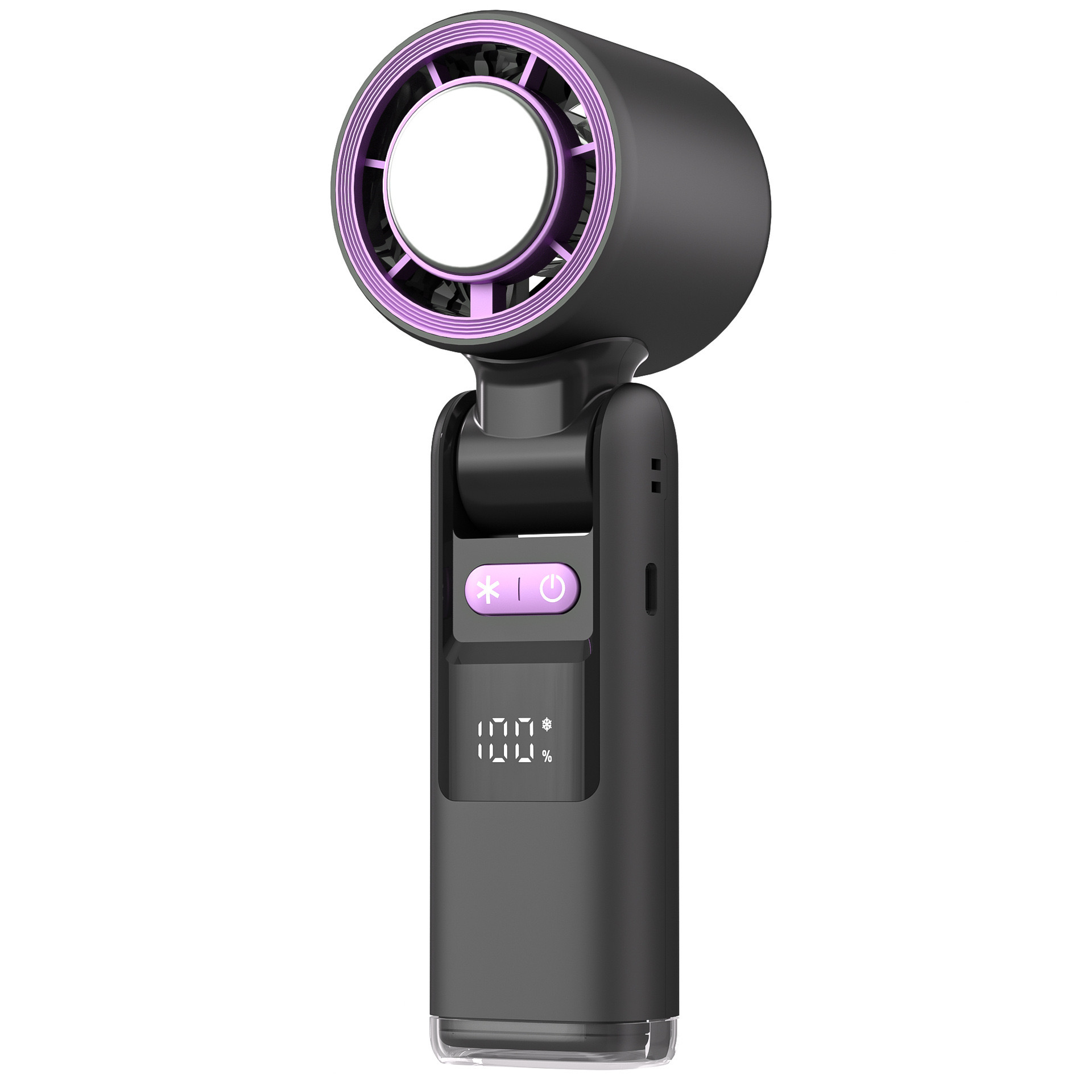 Portable Mini Turbo Fan 6000mAh Ice Mode ️ 100 Speed Level LED Light ...