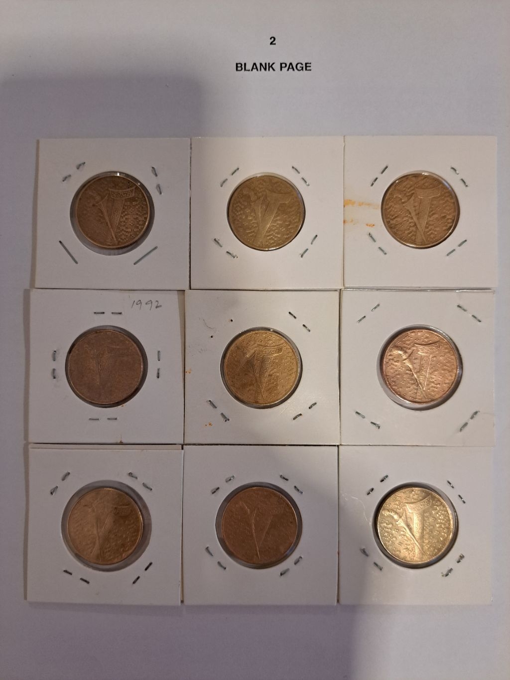 (1989~1996) Syiling Warna Emas Complete Set (9 Coins) RM1 Bunga Raya ...