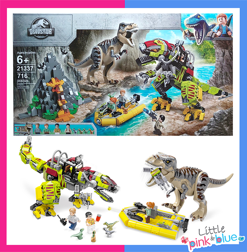 Jurassic World: 716pcs compatible building block T. Rex vs Dino-Mech ...