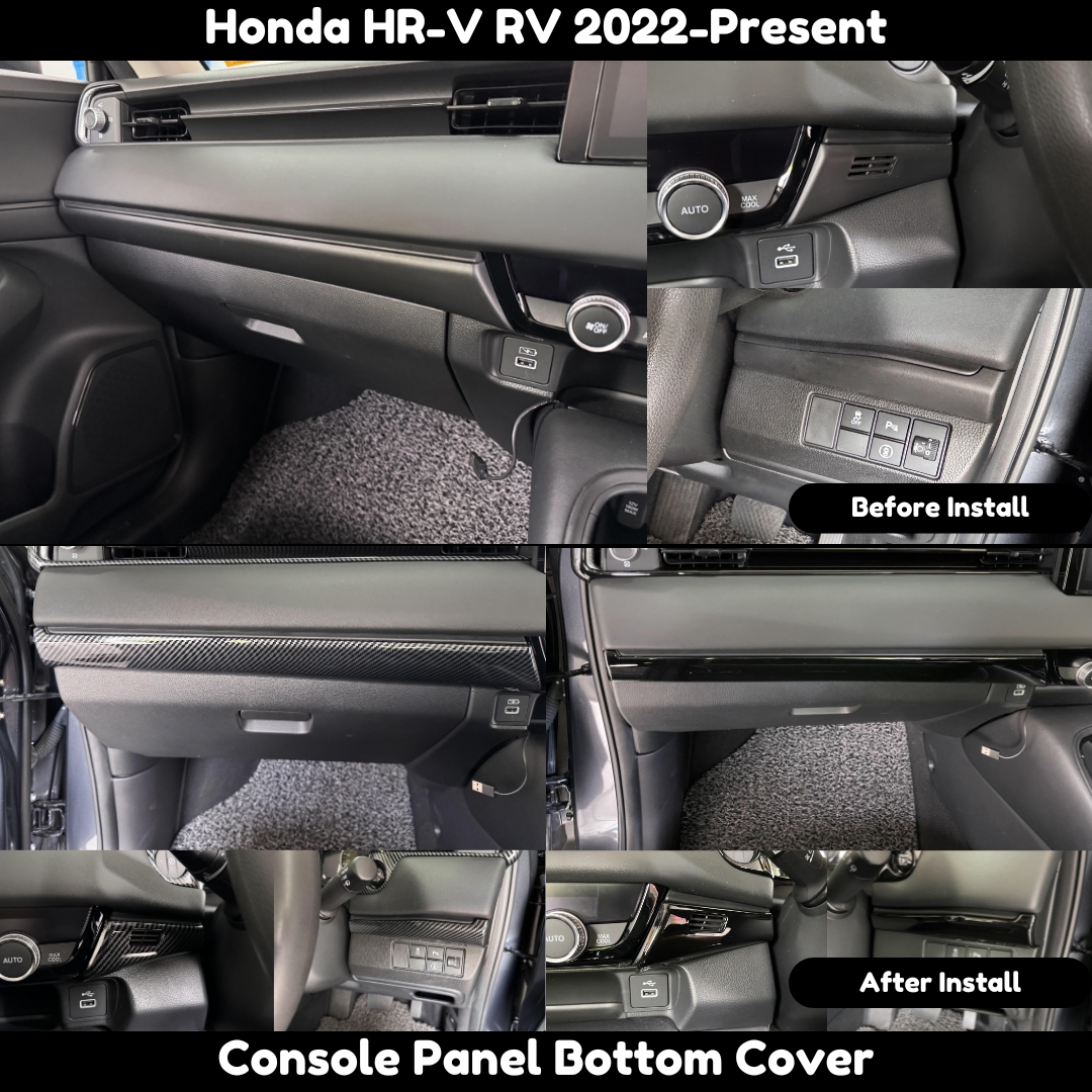 Honda HRV HR-V RV 2022-2025+ Forged Carbon Trim&Glossy Black Console ...