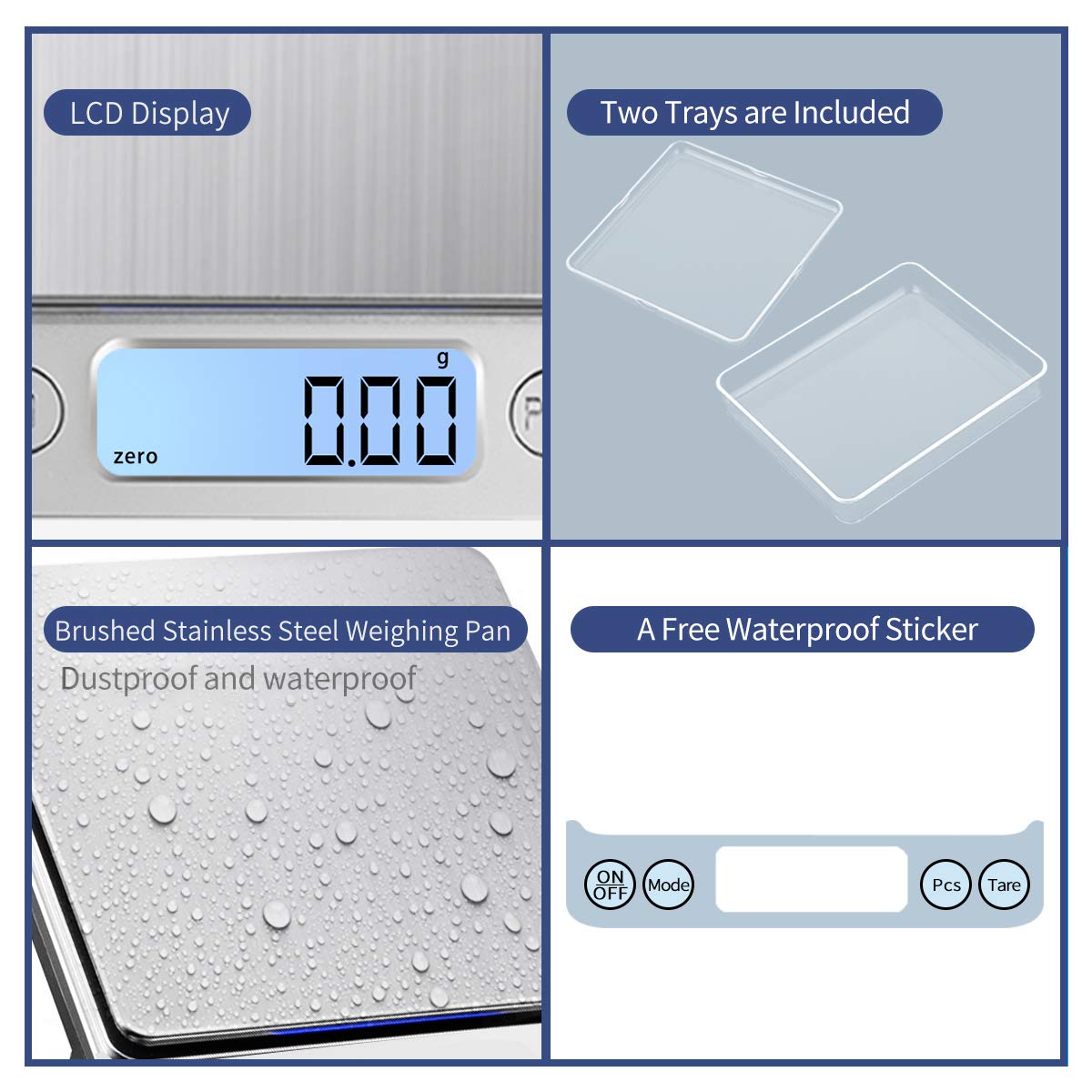 High-Precision Digital Kitchen Scale - Grams/Ounces with Tare Function ...