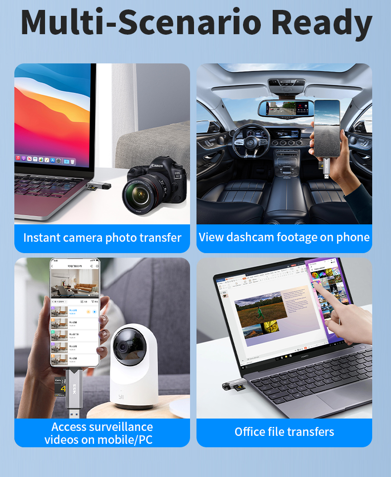 SSK 2-In-1 Micro SD TF Card Reader High-Speed Transfer Type C USB 3.0 ...