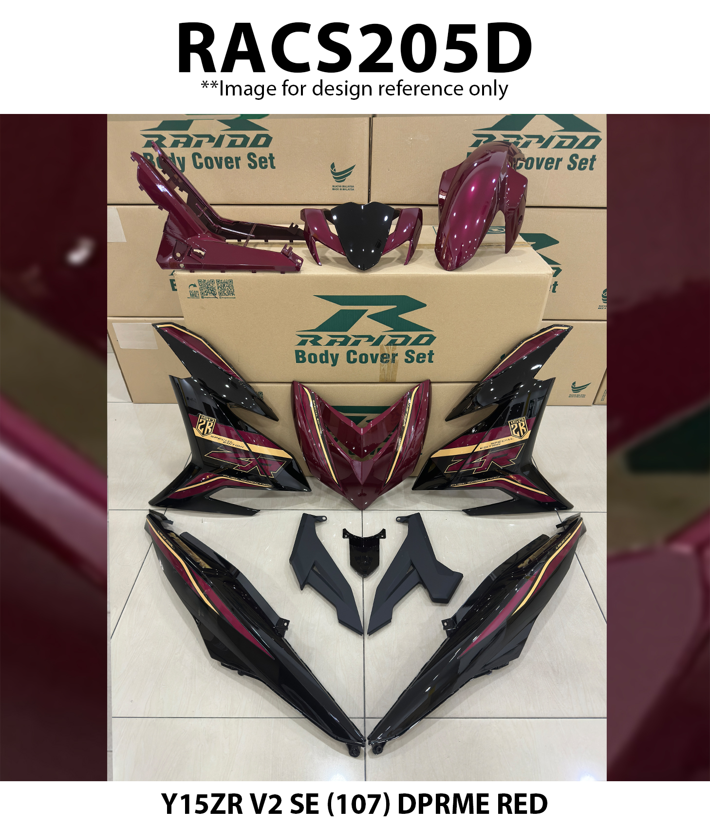 Yamaha Ysuku Y15zr V1 V2 SE (107) Red Blue Sticker Tanam Stripe Tanam ...