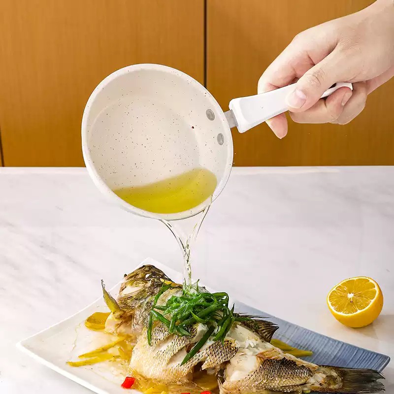 HOMEACE White Non Stick Frying Pan Flat Pan Suitable Supplementary Food ...