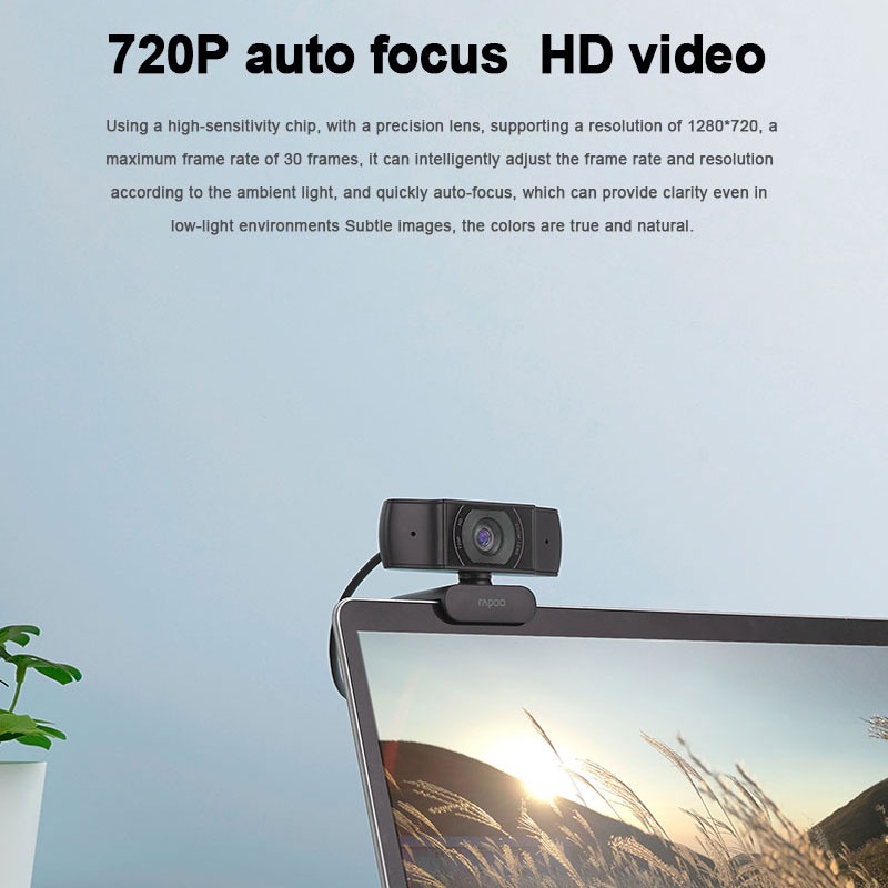 Rapoo C200 360° Rotation 720P Webcam for Laptop PC HD Web Camera ...