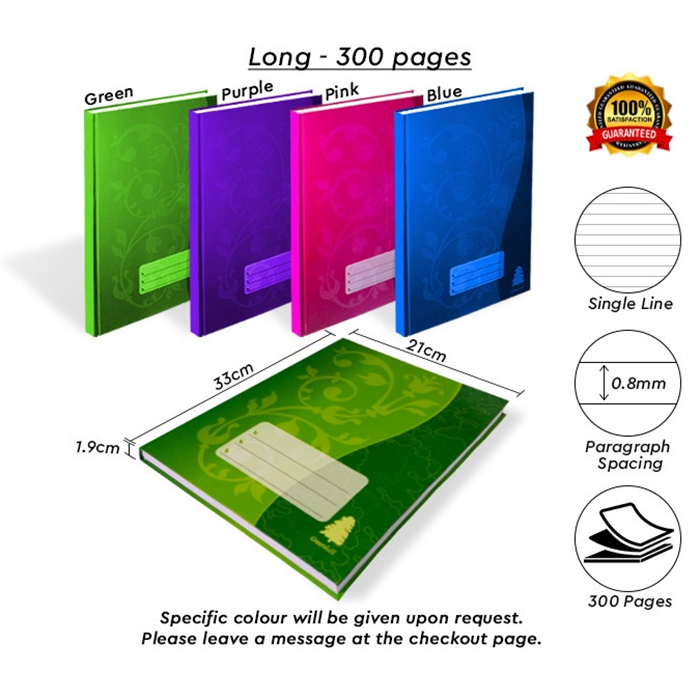 2 pcs Buku Log Panjang / F5 Buku Log Pendek/Greenhill F4 Hard Cover ...