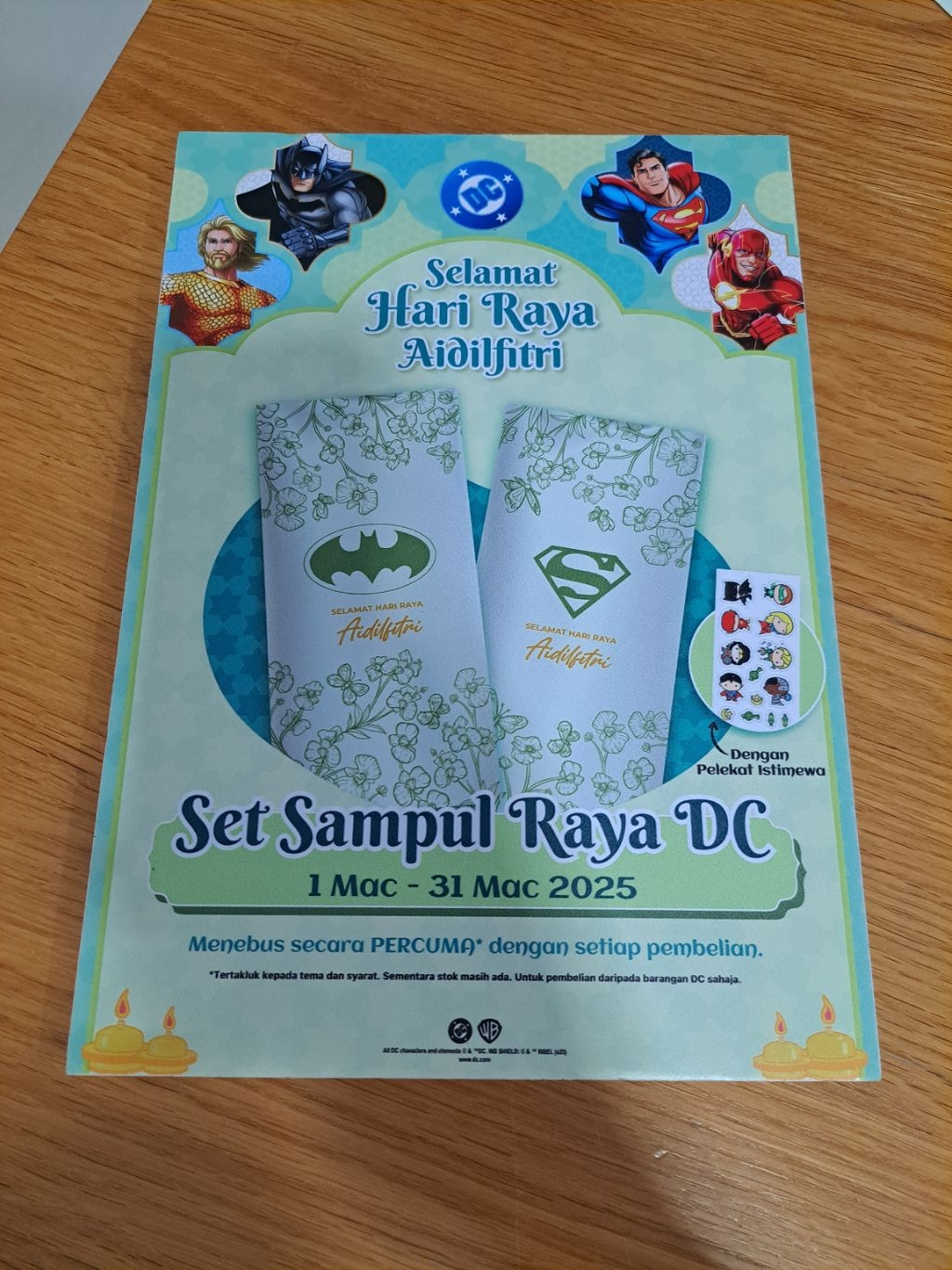 2025 Sampul Raya DC Batik Raya Batman & Superman Selamat Aidilfitri Set ...