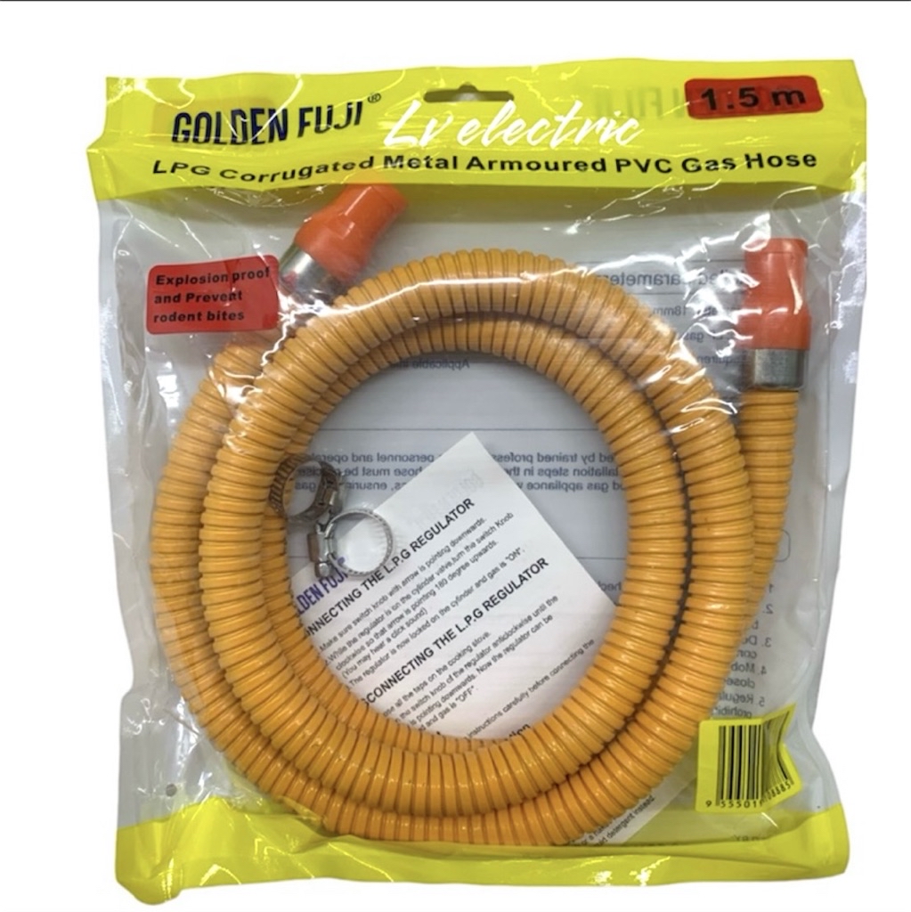 GOLDEN FUJI 1.5 MTR HEAVY DUTY LPG Corrugted Metal Armoured PVC Gas ...