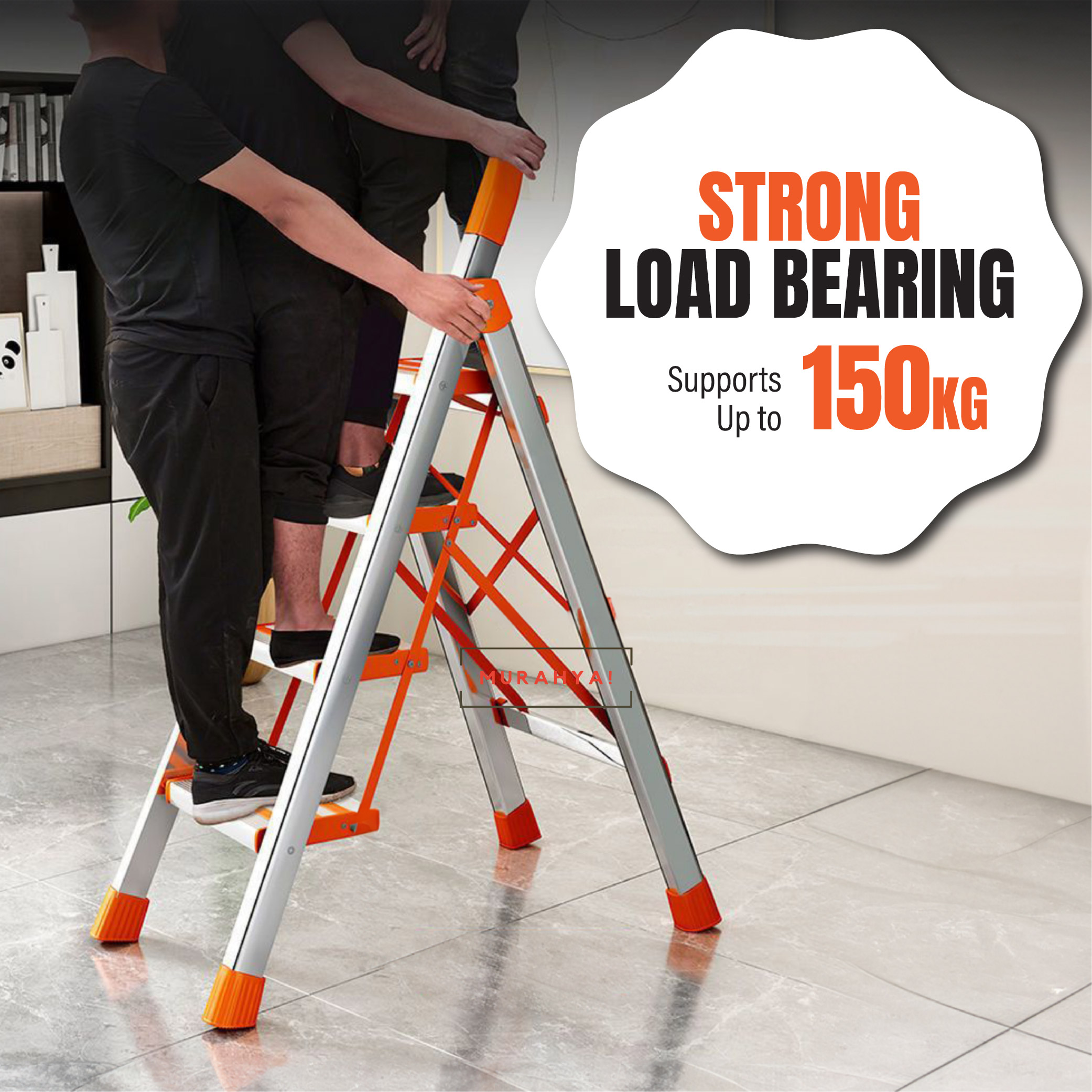 Aluminum ladder Foldable Tangga lipat Ladder Folding Heavy Duty Ladder ...
