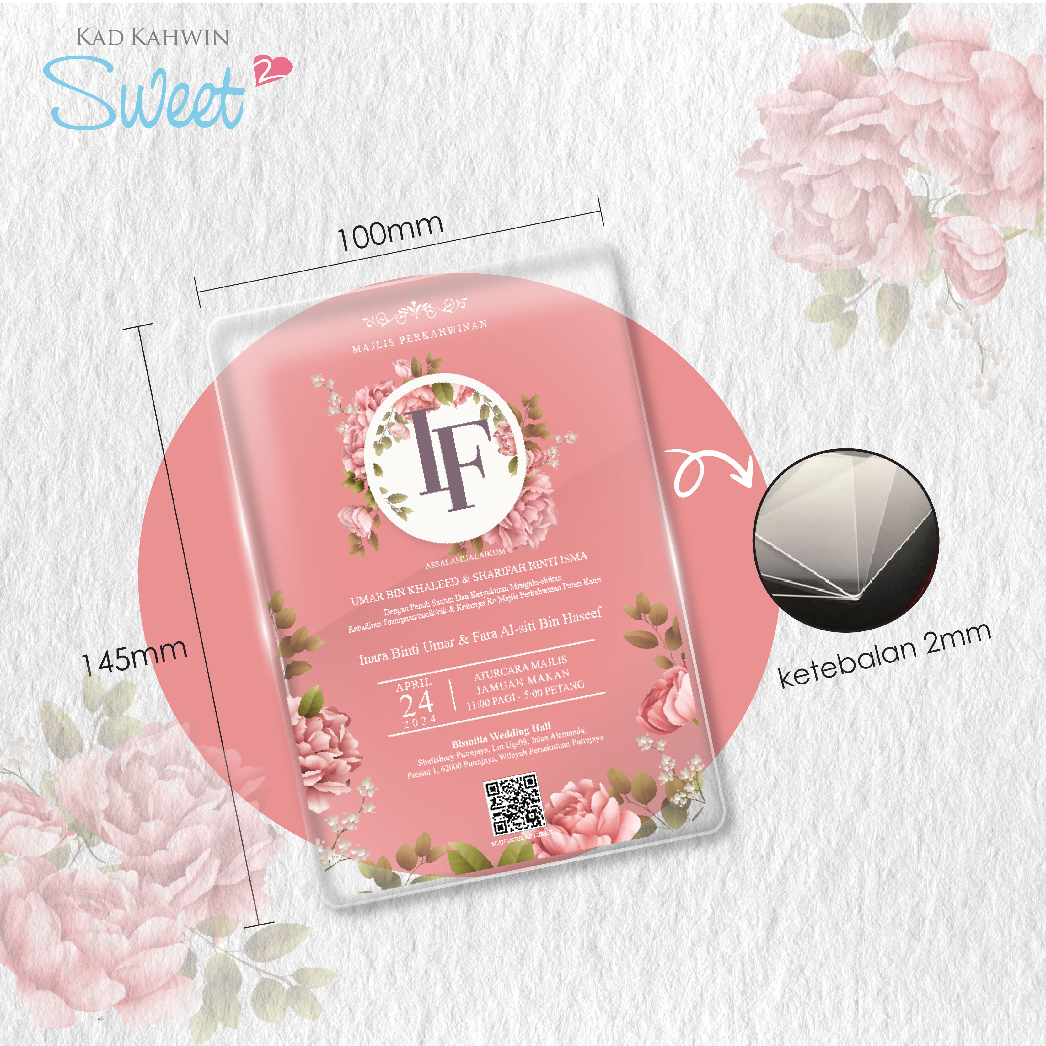 Kad Kahwin Crystal Acrylic Wedding Invitation Card Exclusive VIP / Kad ...