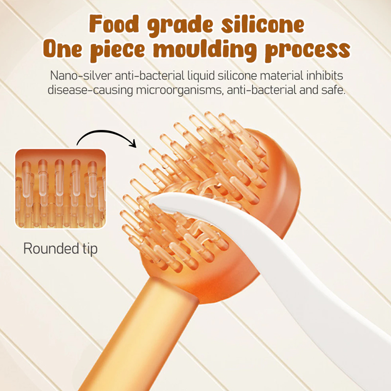 Baby Silicone Toothbrush Baby Soft Rubber Teeth Brush BPA Free Training ...