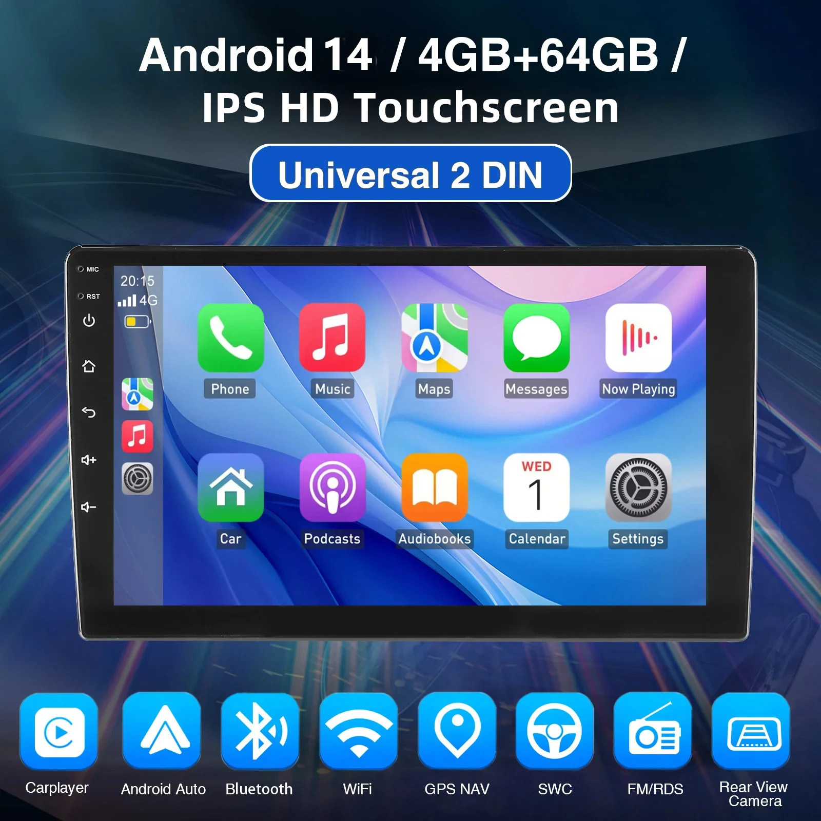 👍Dual Fan Car Android player Radio 7/9/10 inch 8+64G radio kereta CarPlay Android auto 4core ...