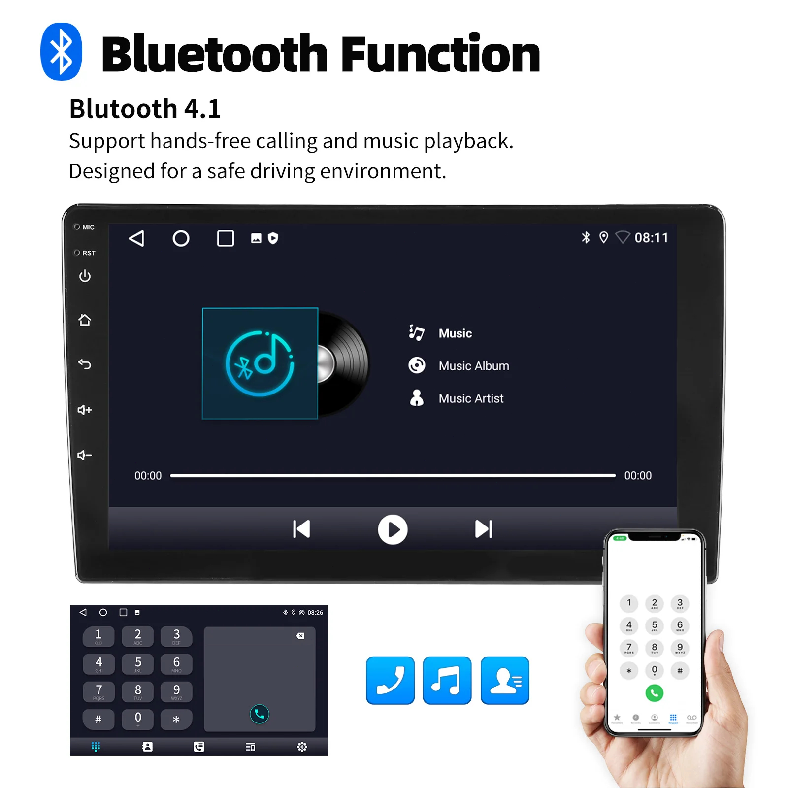 👍Dual Fan Car Android player Radio 7/9/10 inch 8+64G radio kereta CarPlay Android auto 4core ...