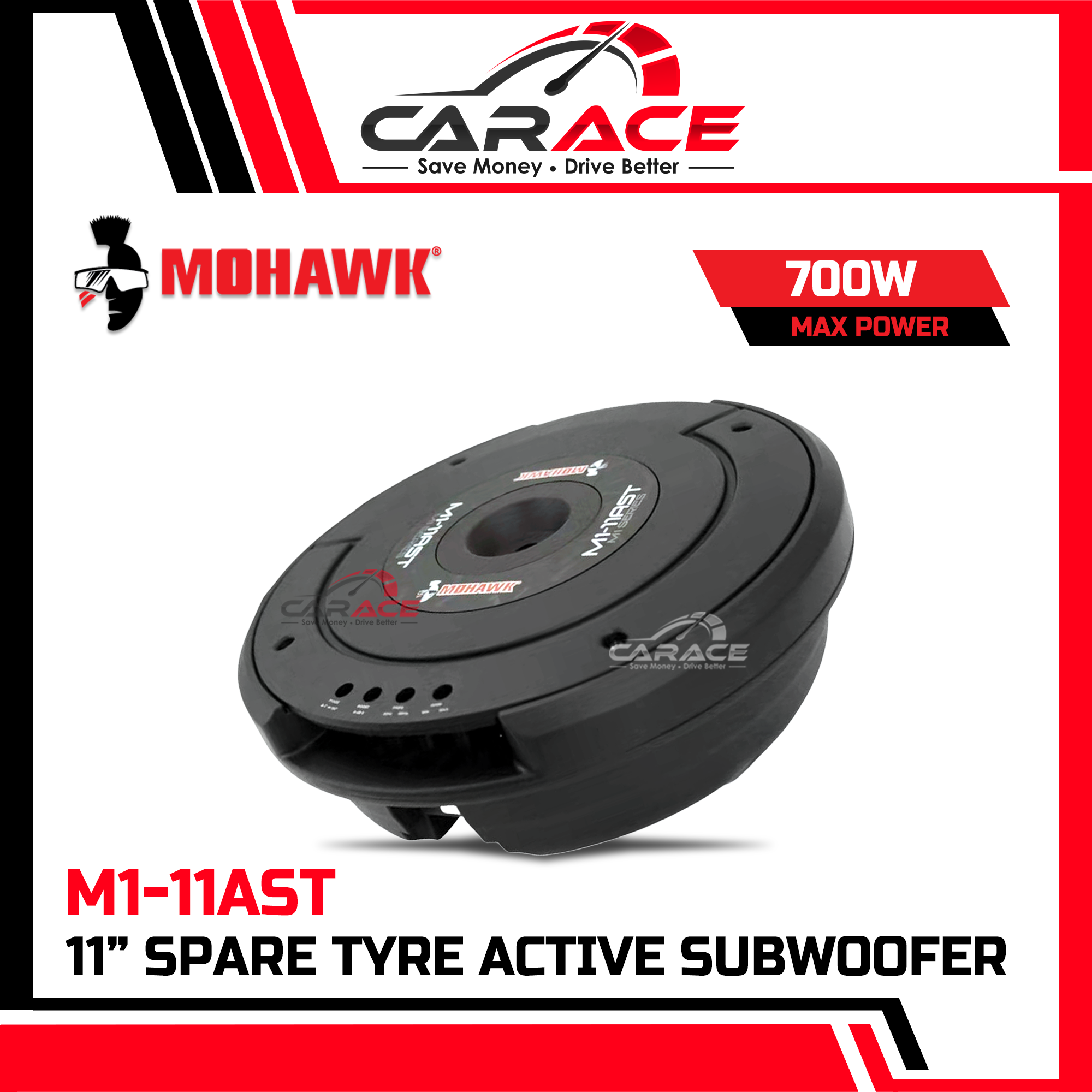 MOHAWK Subwoofer 11 inch Spare Tyre Active Subwoofer 700W Car Woofer ...