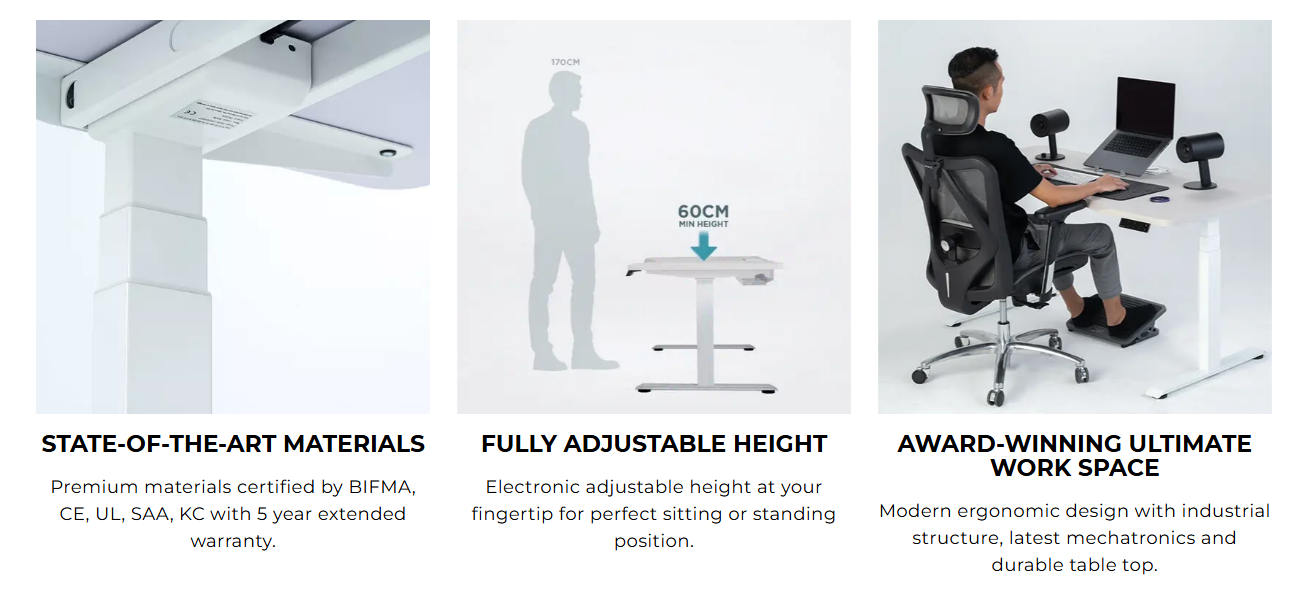 SPACE Dual Motor Pro Ergonomic Smart Desk - 5 Years Official Warranty ...
