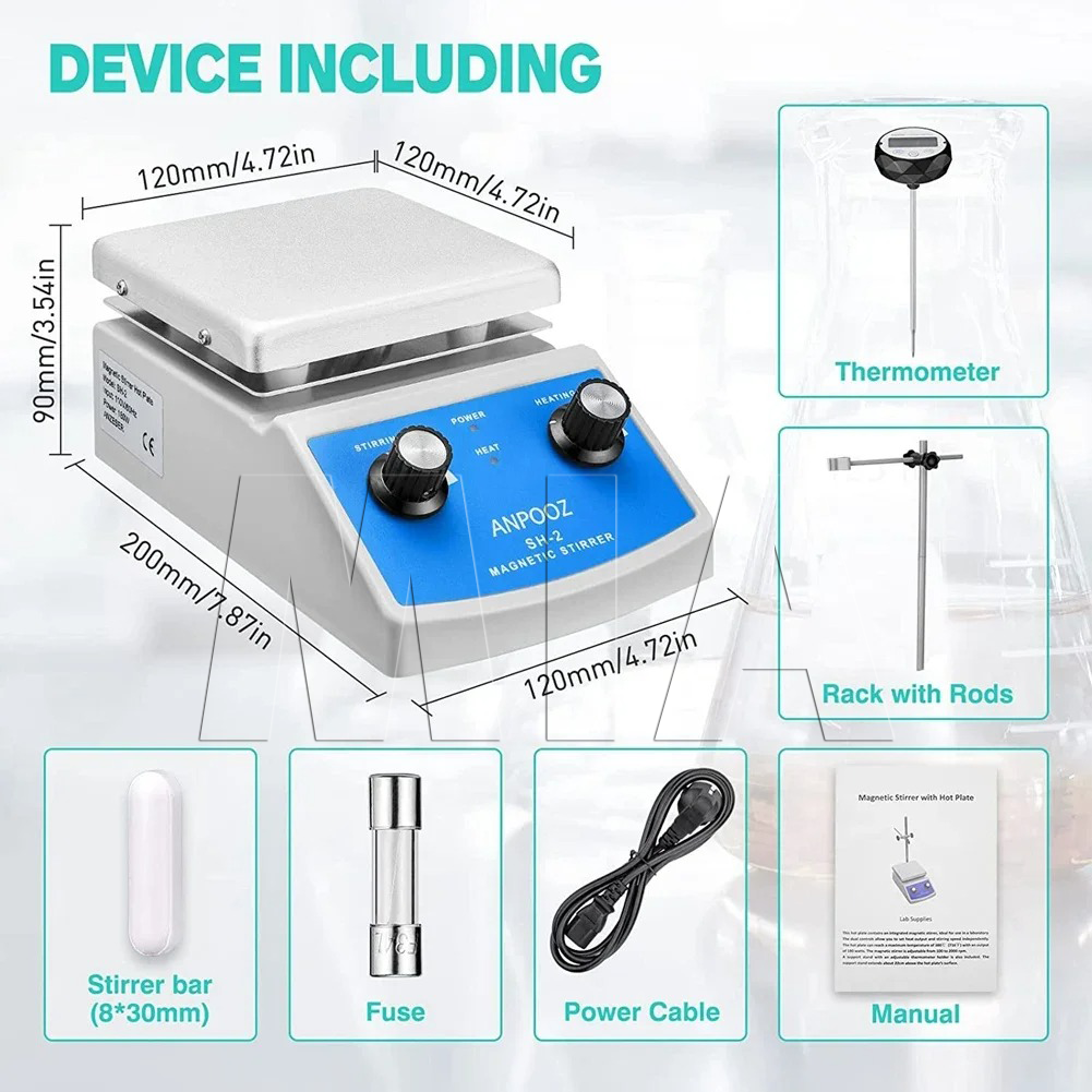 Heating Magnetic Stirrer Hot Plate 2000mL Lab Stirrer Mixer with Stir ...
