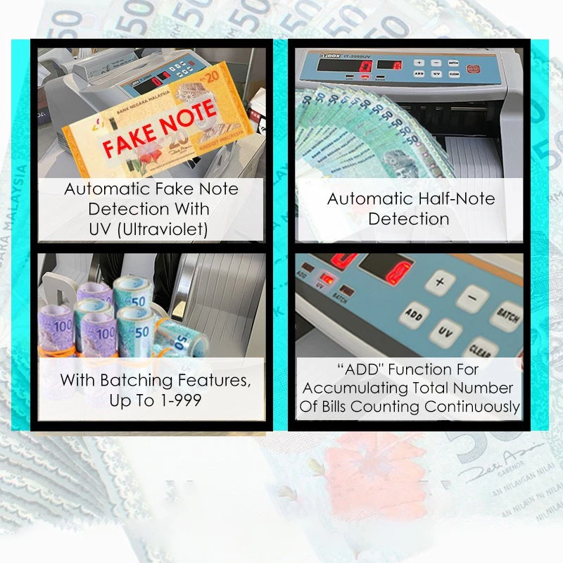 RUBY Automatic Multi Currency Money Counter Cash Bill counting Machine ...