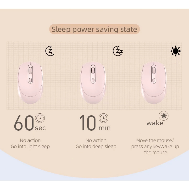 M107 Wireless Mouse 2.4G Charging Silent Bluetooth Cute Female Office ...