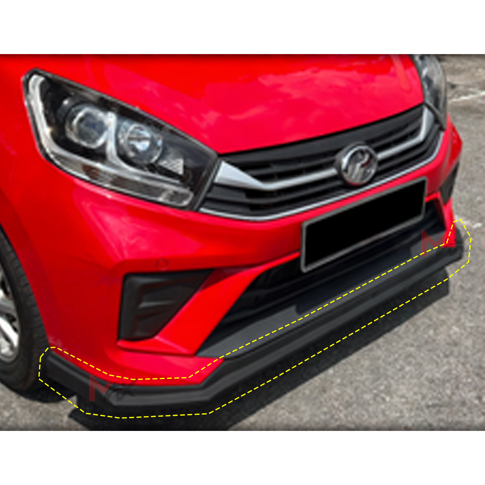 PERODUA AXIA 2020 R DESIGN V2 STYLE FRONT V LIP BUMPER LIP WITH PAINT ...