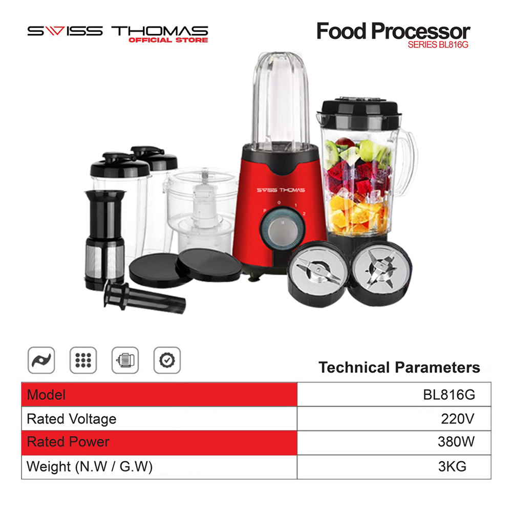 Swiss Thomas Multifunction 17in1 Food Processor and Blender | Shopee ...