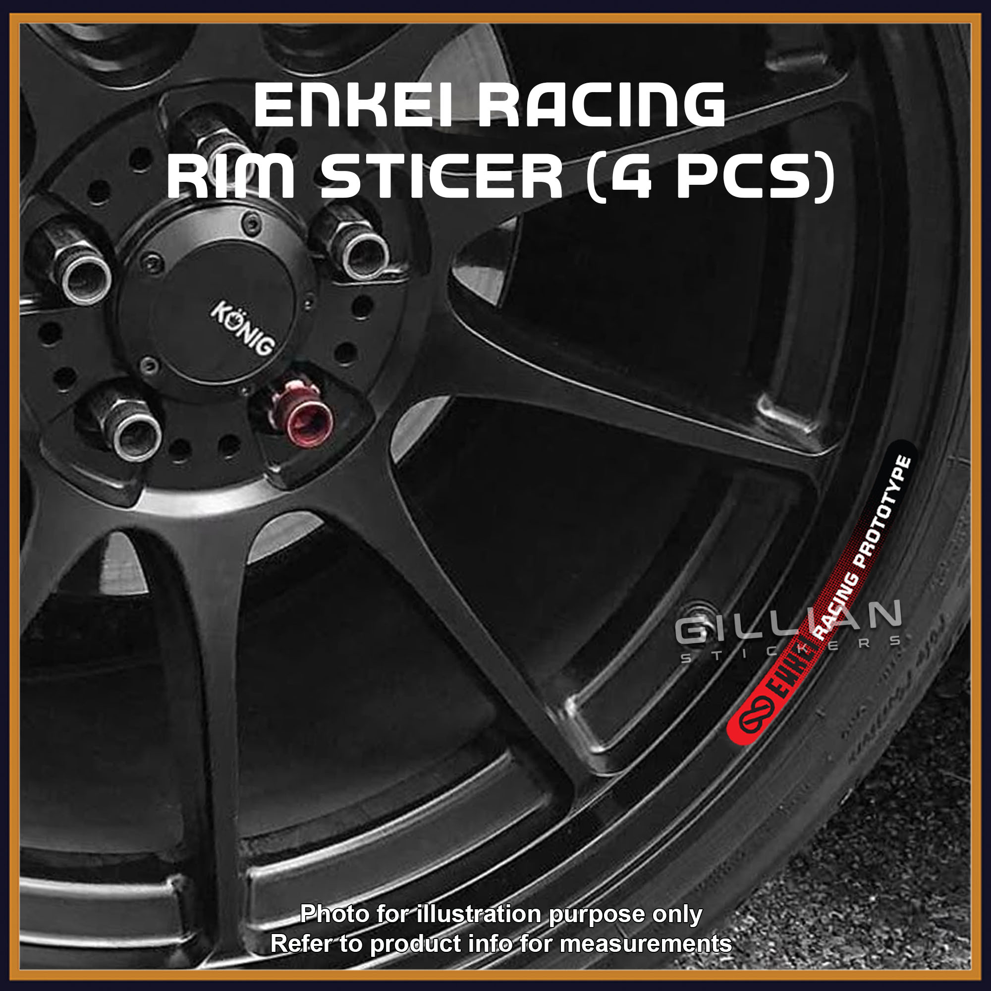 ENKEI Racing Rim Sticker for Car Wheel Rim Japanese Style Design ...