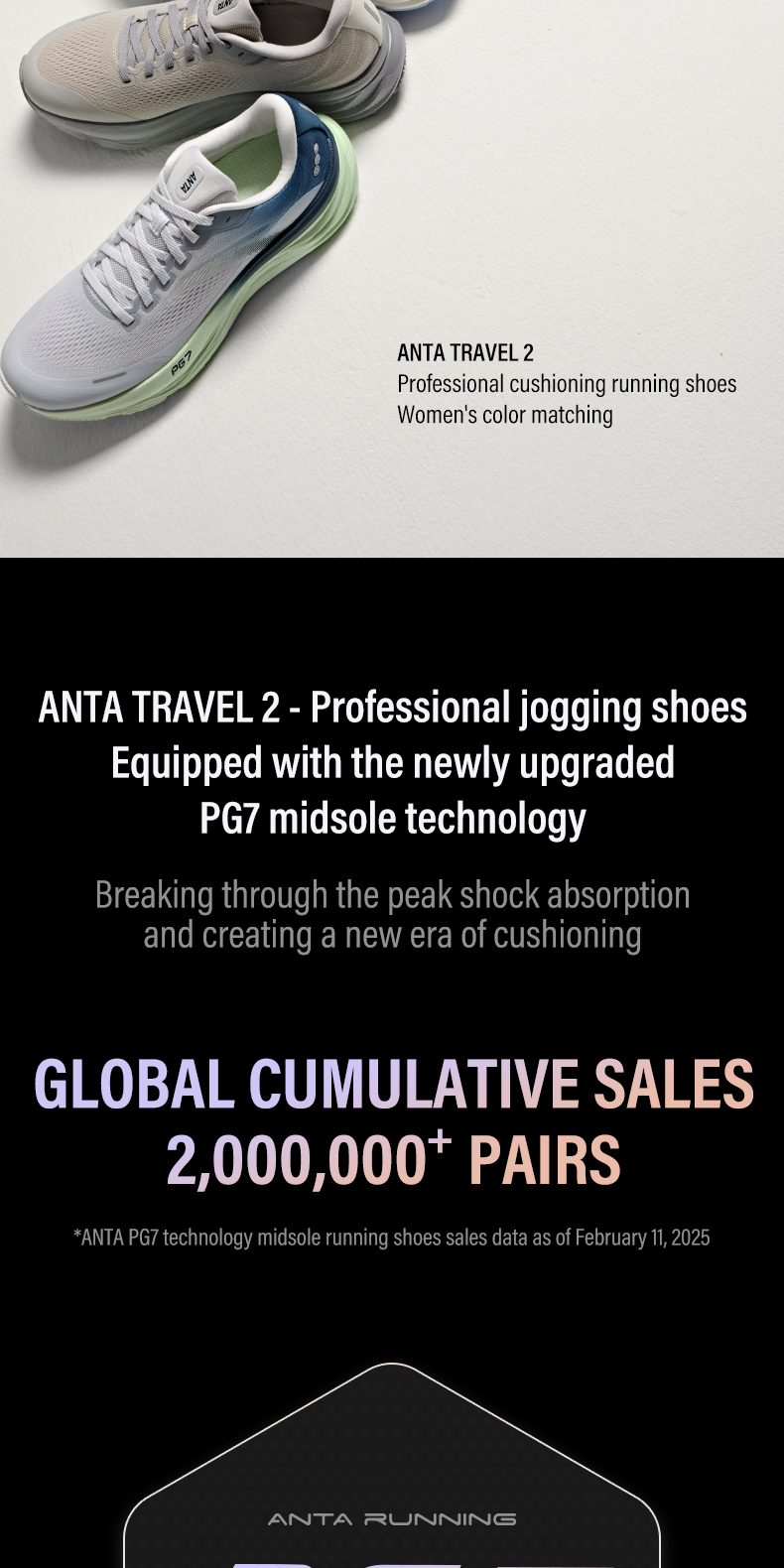 ANTA Men PG7 Travel 2 Running Shoes 2E Training PRO Widefeet 1125B5546 ...
