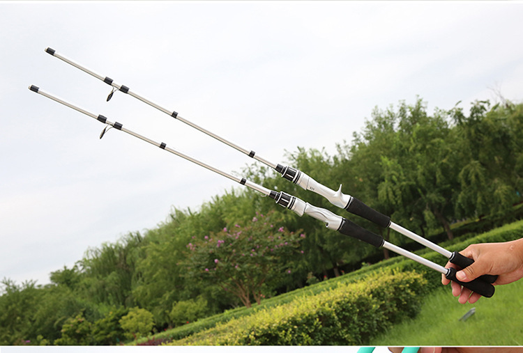 2 Sections Silver 6/7/7.8ft Fishing Rod Carbon Fiber Lure Rod ML Power ...