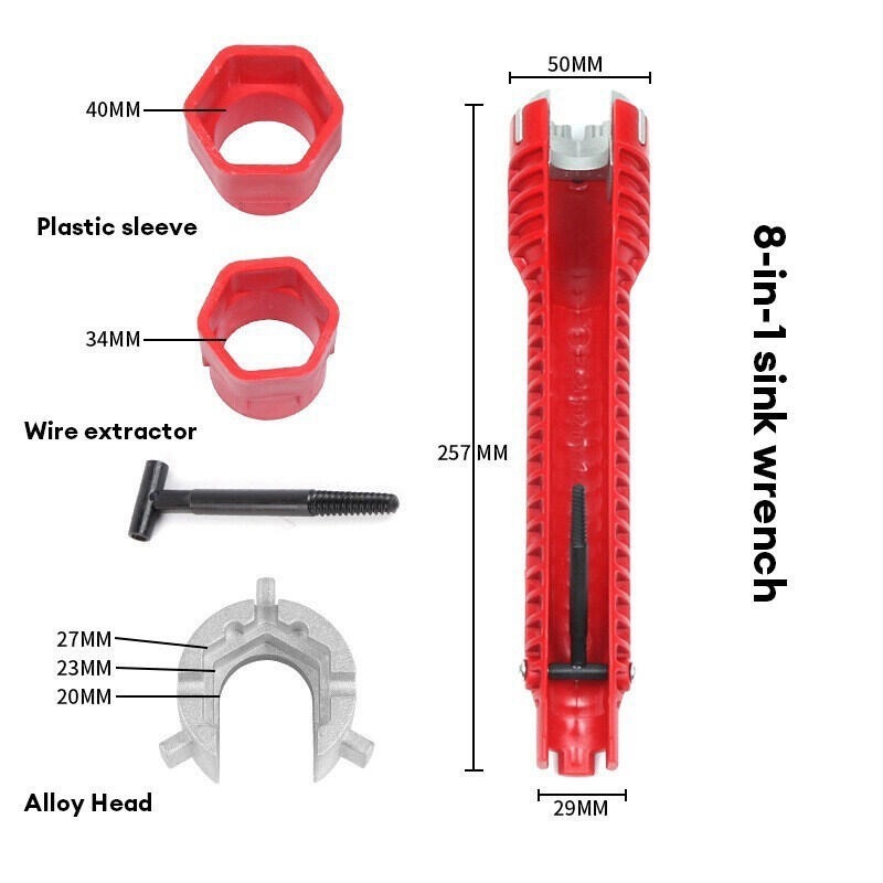 Faucet and Sink Installer Tool (8-in-1) - Extra-Long Kitchen and ...