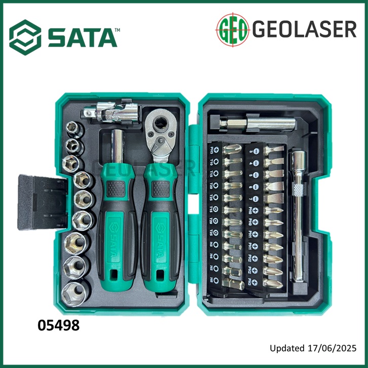 SATA 38PCS 1/4" (6.35MM) RATCHET WRENCH & SCREWDRIVER MULTI KIT 05498 ...