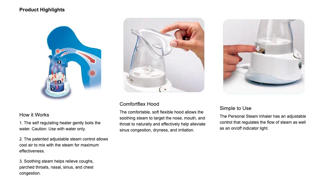 Vicks Personal Steam Inhaler V1200 | VapoPads Refill | Sleepy Time 20ct ...