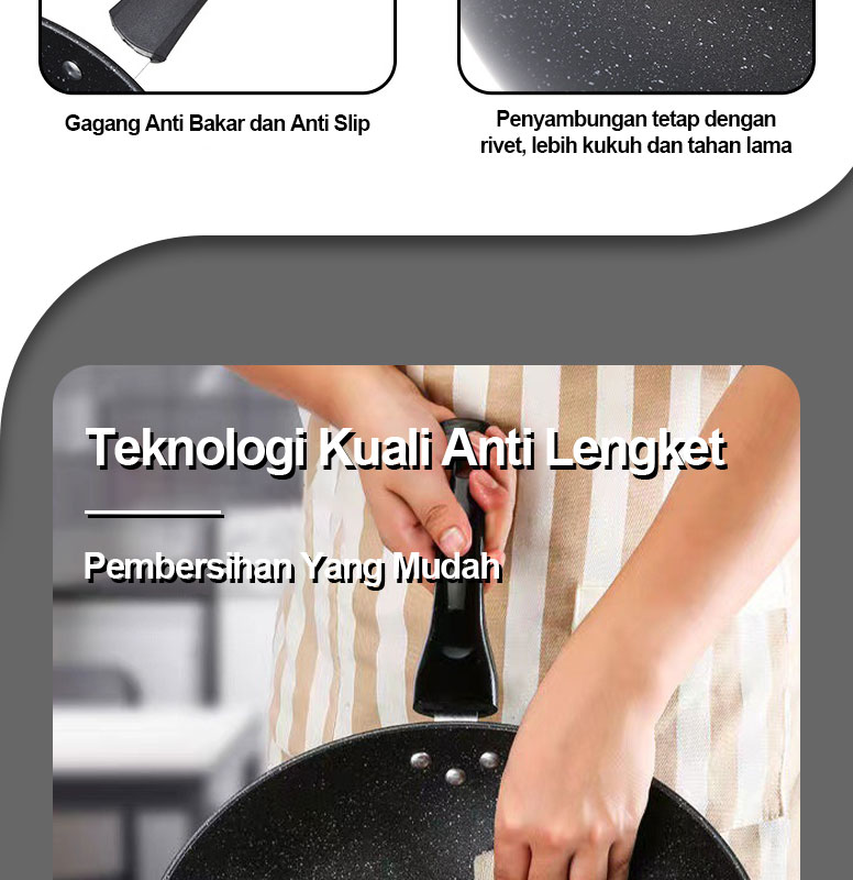 28/30/32CM High Quality Pan Non-Stick Wok Medical Stone 3-Layer Cooker Non-Stick Wok Frying Pan ...