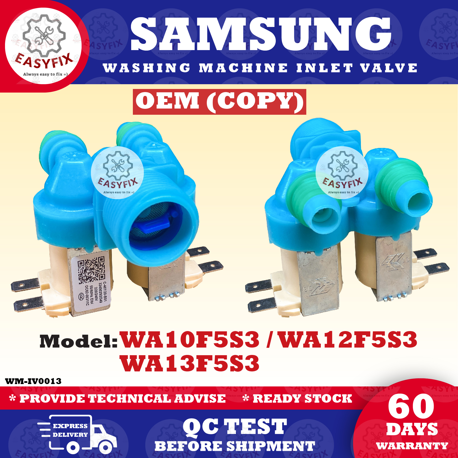 WA10F5S3 / WA12F5S3 / WA13F5S3 COMPATIBLE WITH SAMSUNG WASHING MACHINE ...