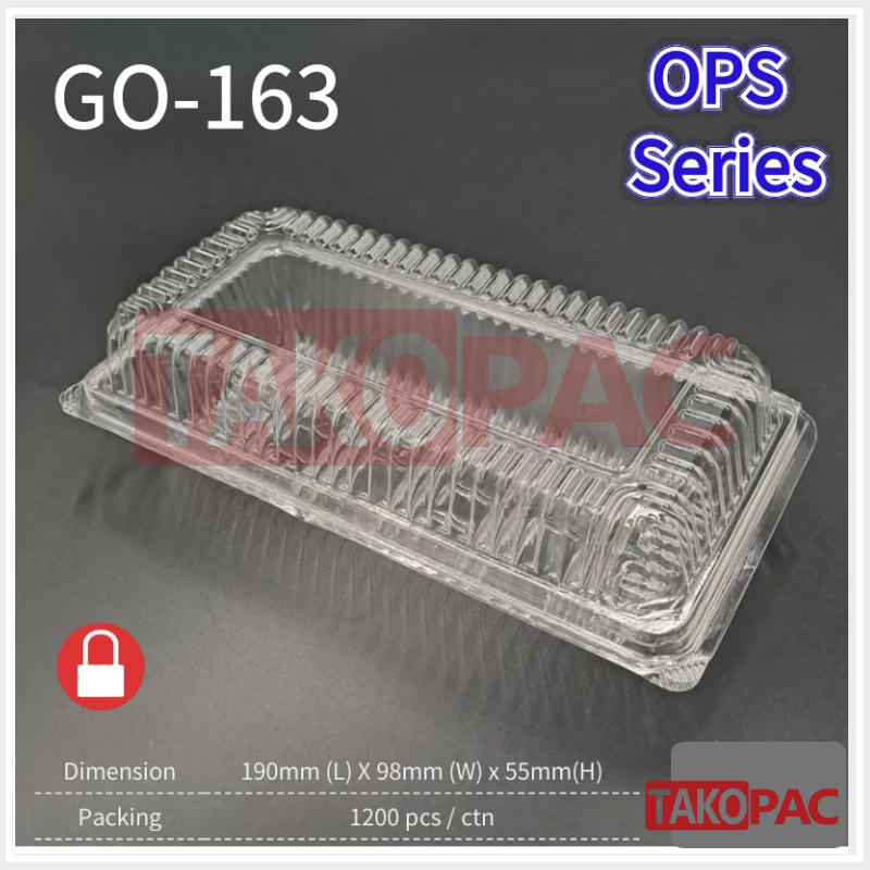 GO-163 OPS Plastic Tray with Lock (BULK 1,200pcs±)Bakery Roti Sosej Hot ...
