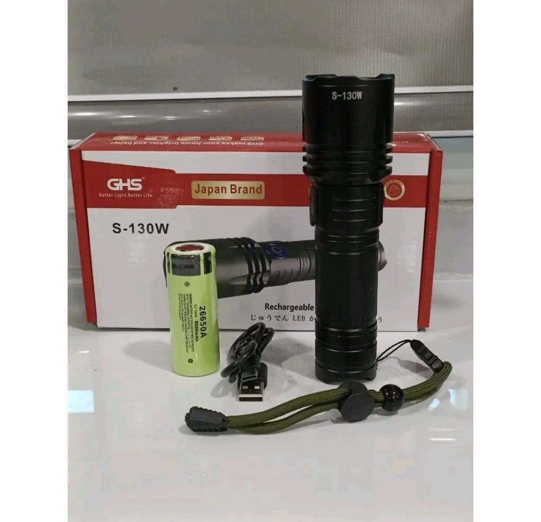Japan GHS S-130W Rechargeable Torch Long Range Torch Light 8000 mAh ...