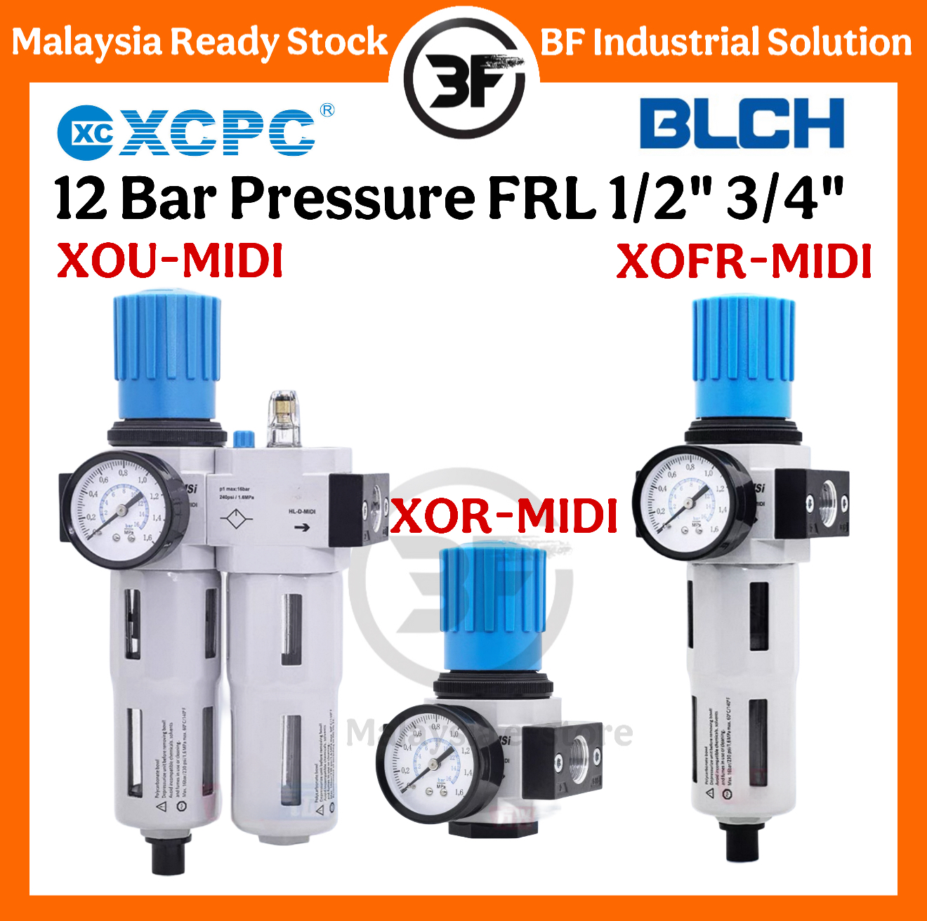 XCPC XOU-1/2-MIDI Pneumatic Air Control Unit Compressor Two Elements ...