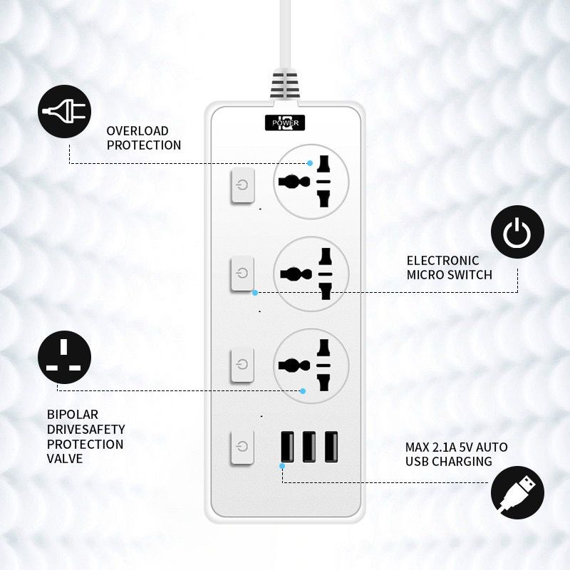 Universal Power Socket Extension (TB-T14) - High Efficiency USB Power ...