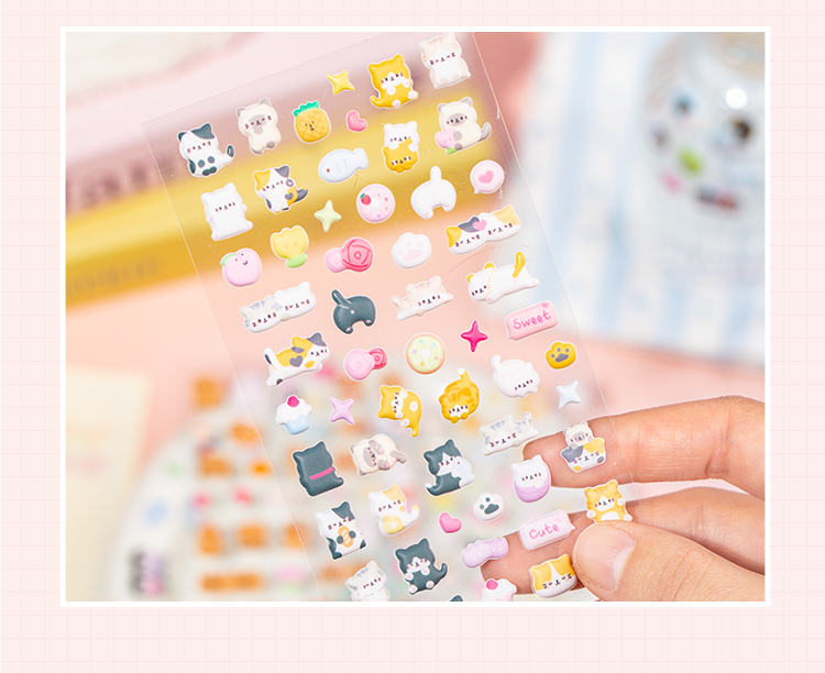 Kawaii Cute Animals 3D Puffy Foam Mini Stickers DIY Decorations Journal ...