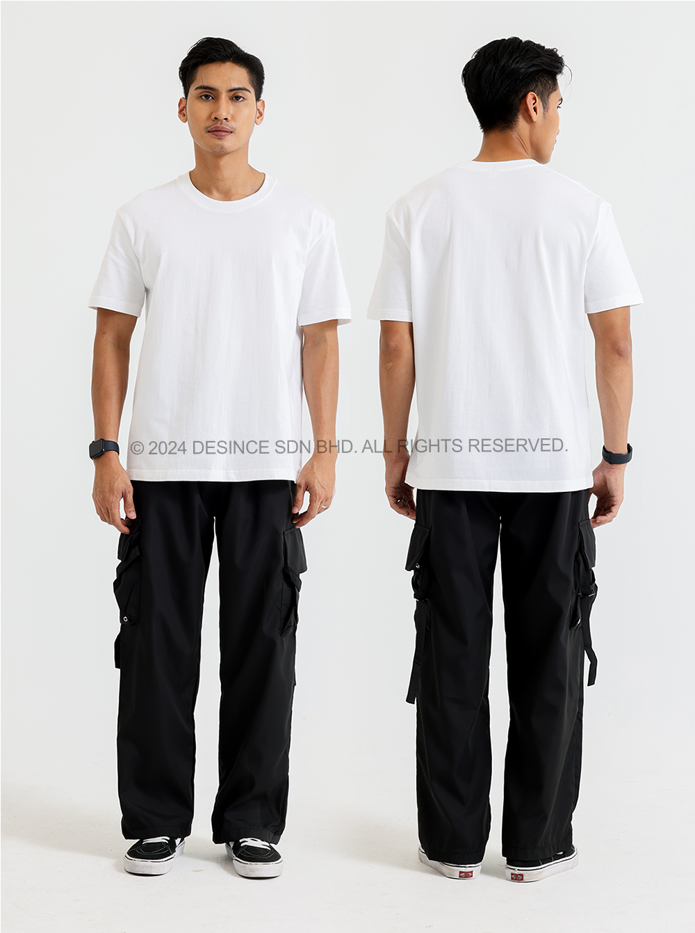🇲🇾 DESINCE Men Long Loose Fit Straight Cut Buckle Cargo Pants Man ...